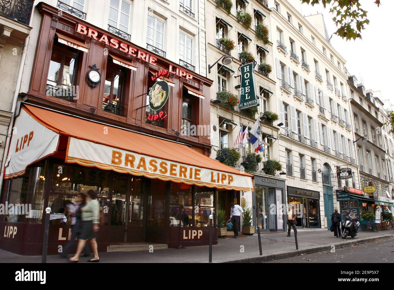 Illustration of famous Brasserie Lipp in Paris, France, on October 20 ...