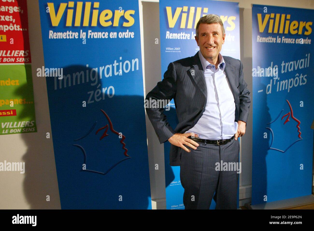 Philippe de Villiers, president of Mouvement Pour la France, inaugurate ...