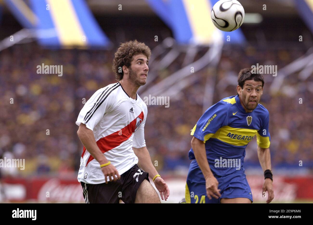 River Plate's Franco-Argentinian Gonzalo Higuain during soccer match ...