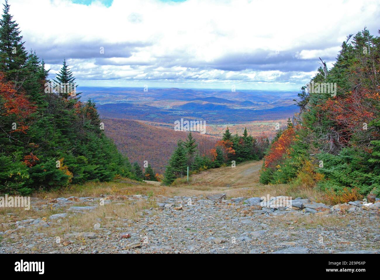 Fall Foliage of Green Mountains from top of Sterling Mountain near ...