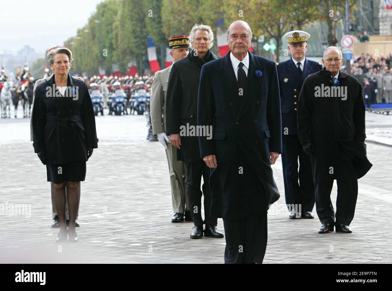 The Armistice Day ceremony at the Arc de Triomphe in Paris Stock Photo ...