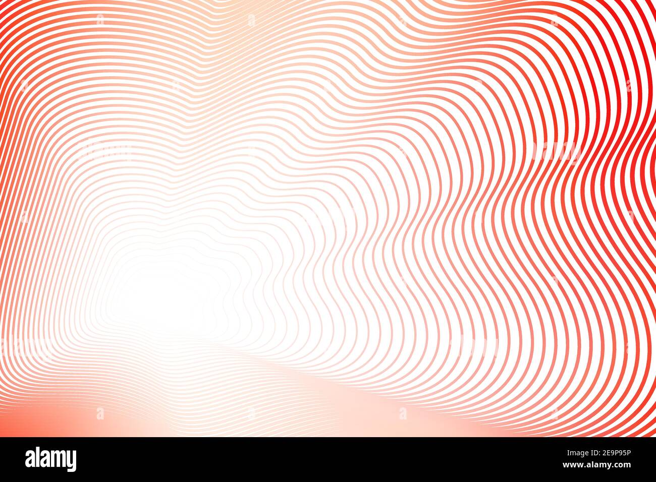 Squiggly lines of red hues. Vector colored frame, wavy curves. Abstract ...