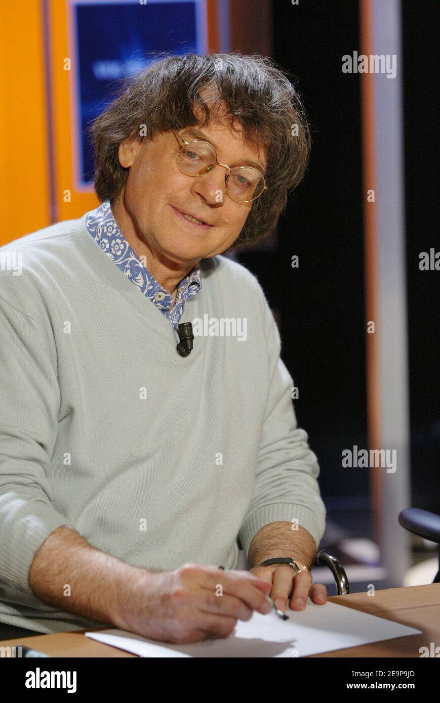 French author Cabu is seen during the taping of TF1 channel TV Show ...