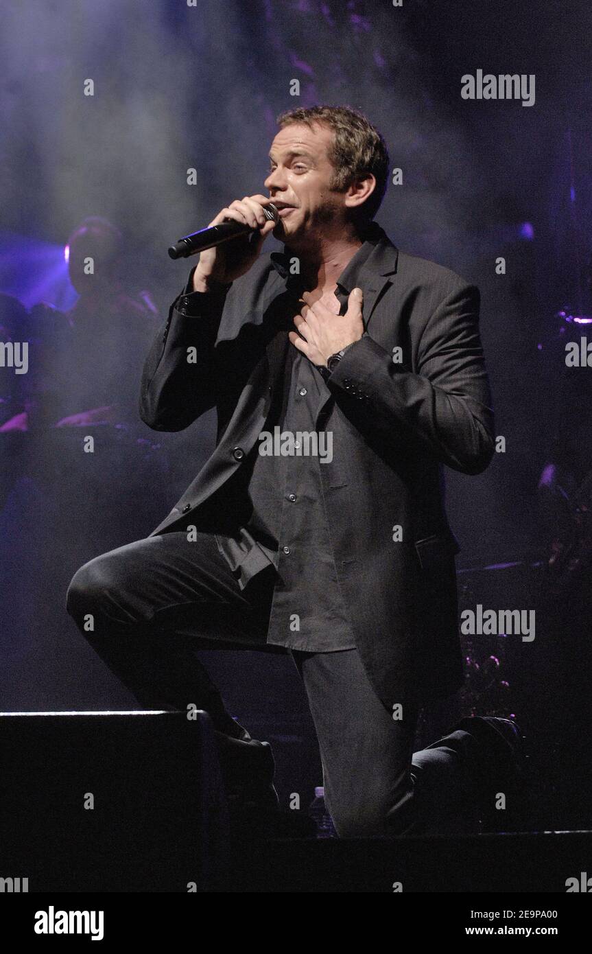 Canadian singer Garou performs at the Olympia Theatre in Paris, France ...