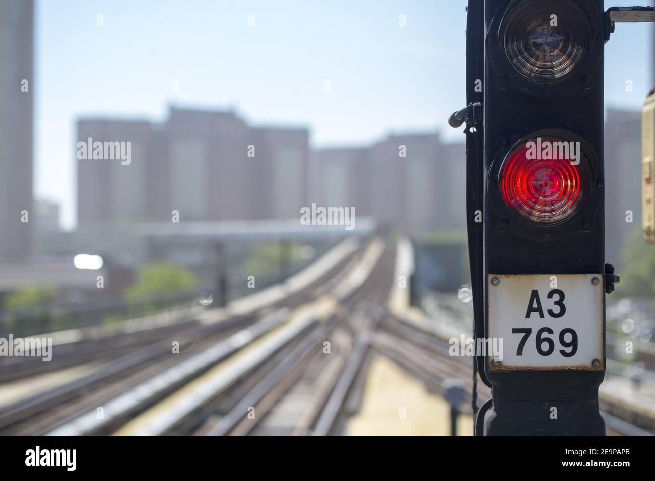 Railway traffic light regulating the movement of trains Stock Photo - Alamy