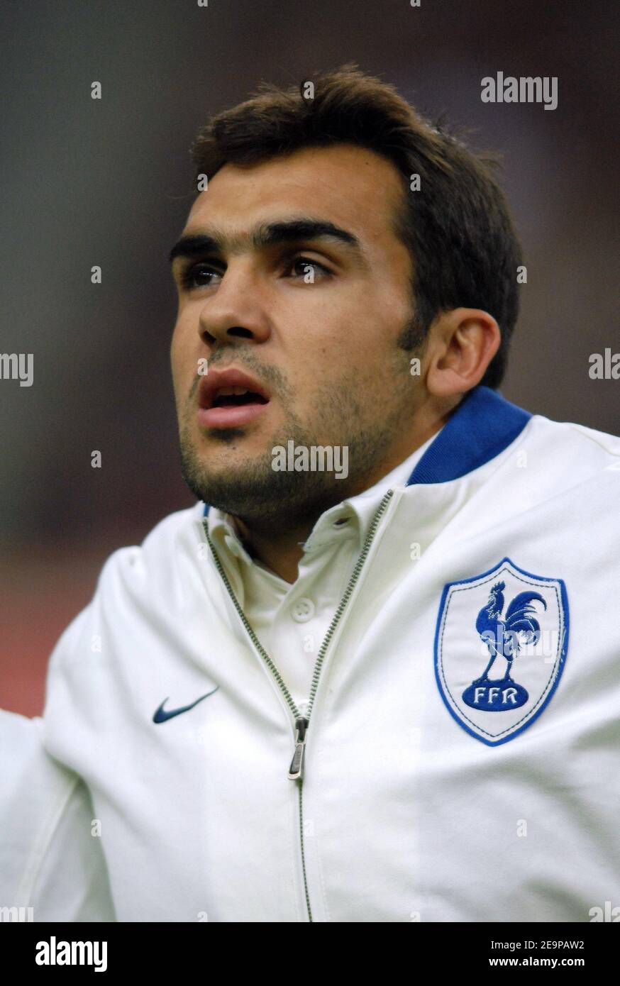 French centre David Marty poses before the rugby union test match ...