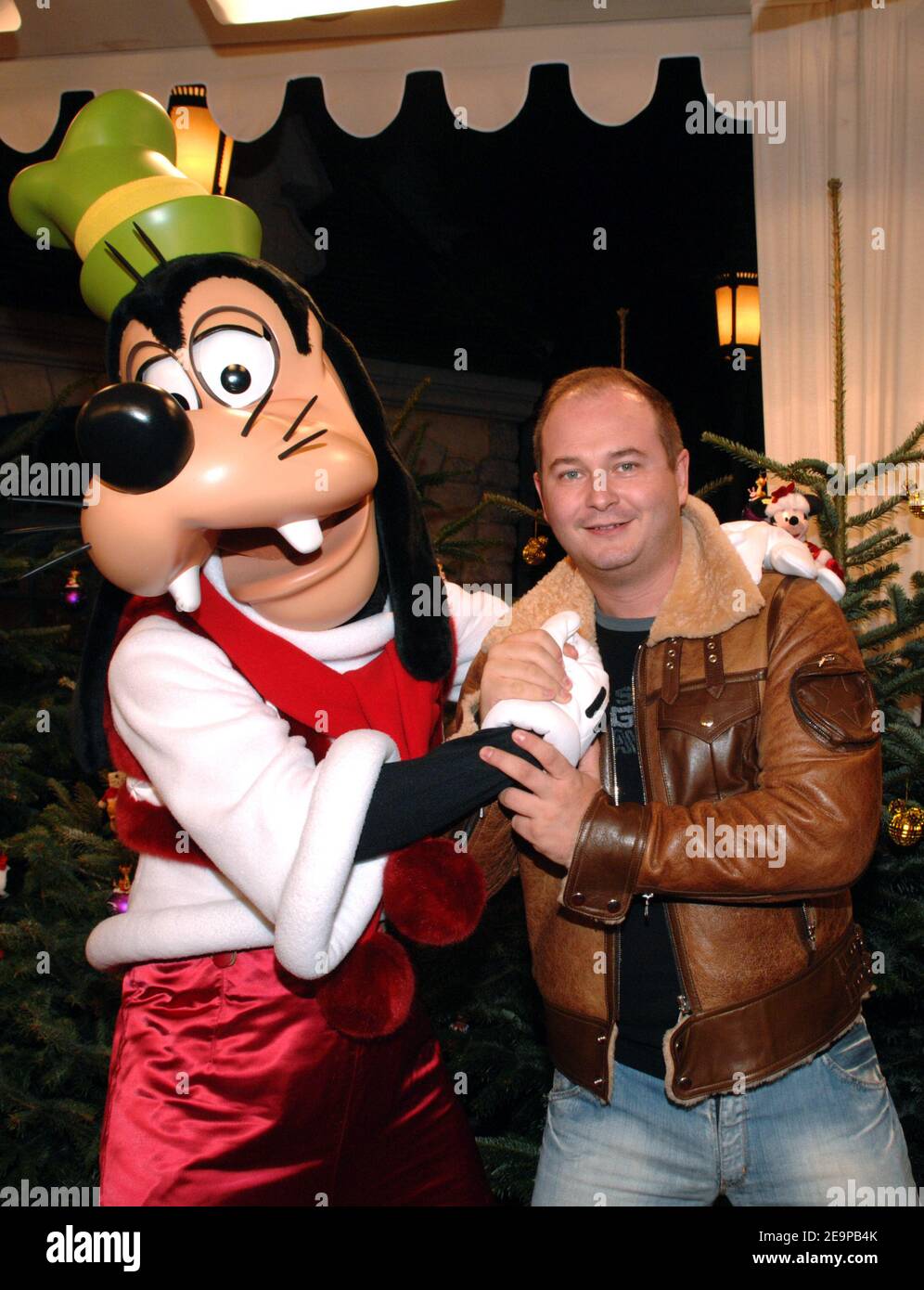Sebastien Cauet poses on the red carpet during the Christmas Season ...