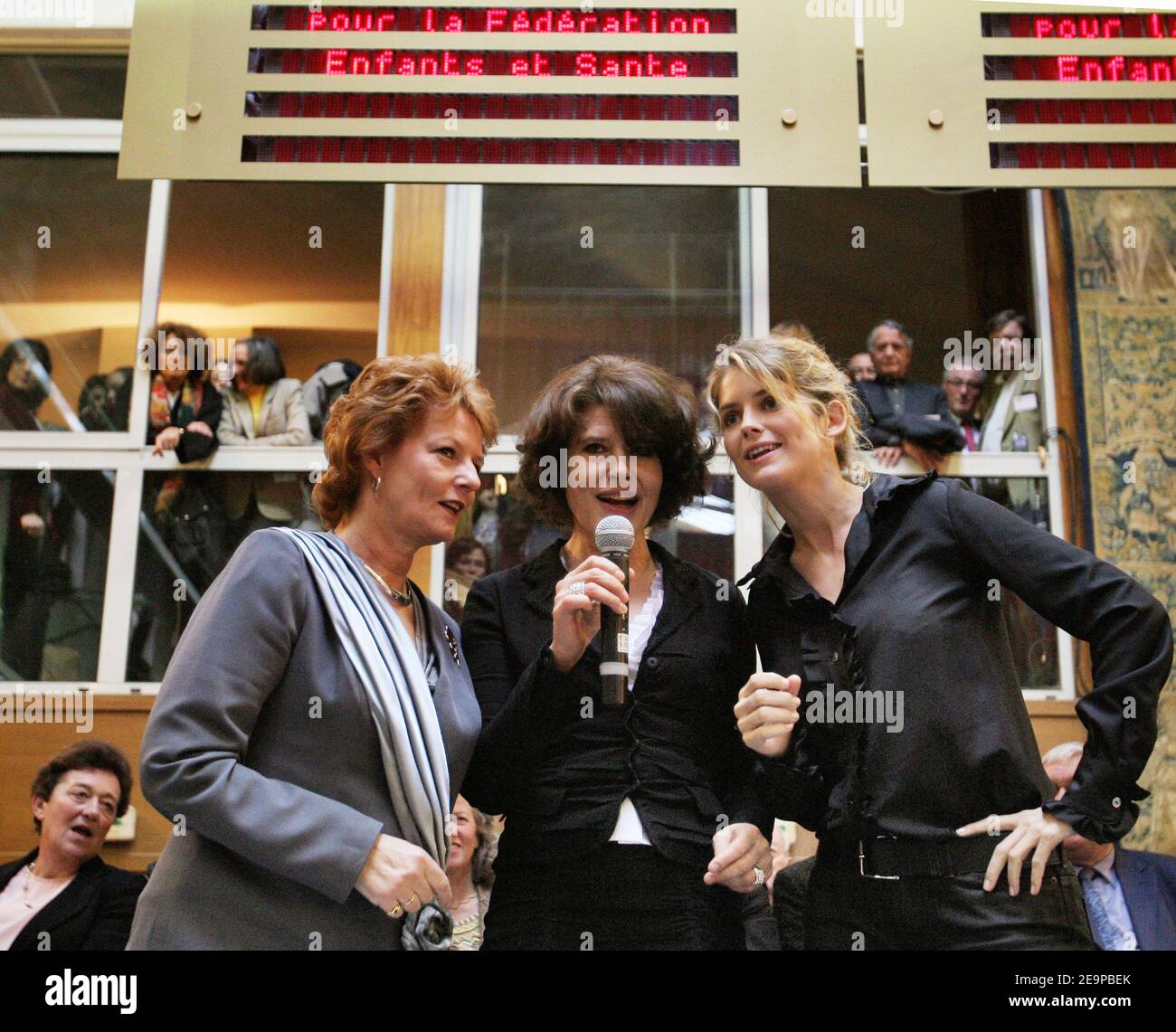Actresses Fanny Ardant (c) and Alice Taglioni (r) with Princess ...