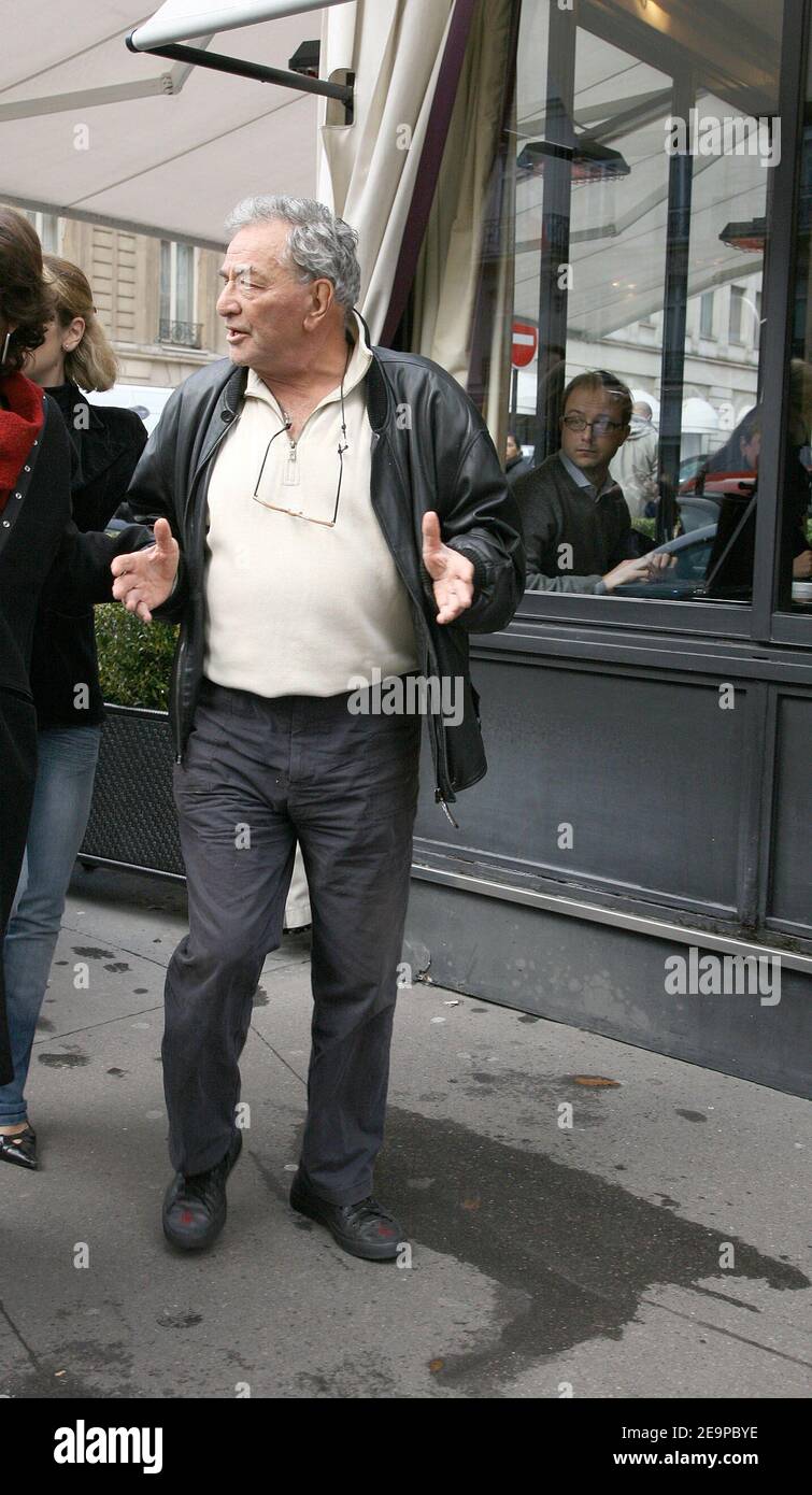 US actor Peter Falk leaves Europe 1 radio headquarter after promoting ...