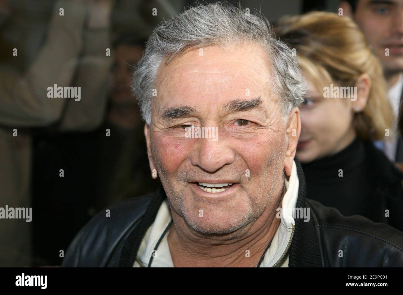 US actor Peter Falk leaves Europe 1 radio headquarter after promoting ...