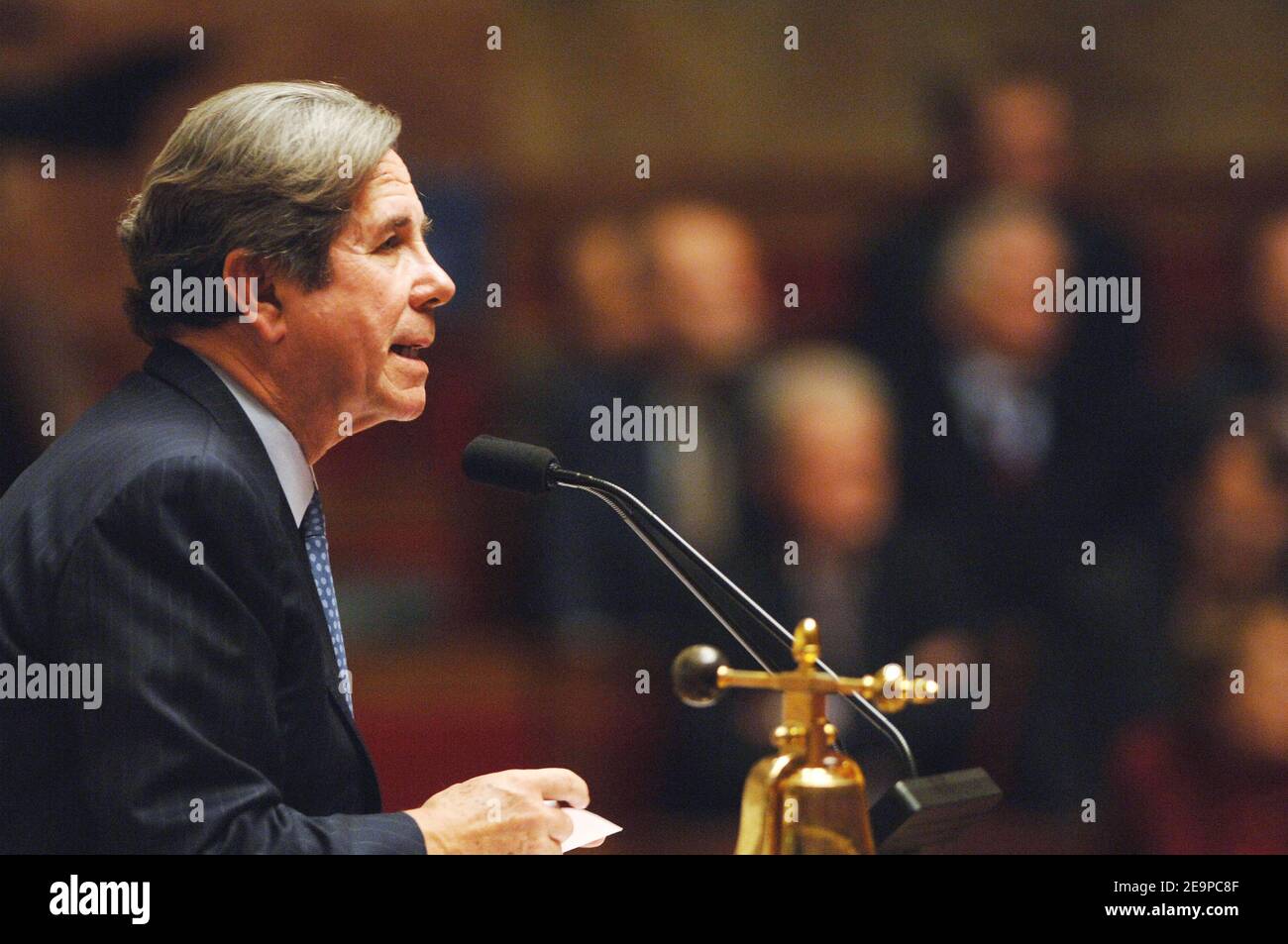 President of the French National Assembly Jean-Louis Debre attends the ...