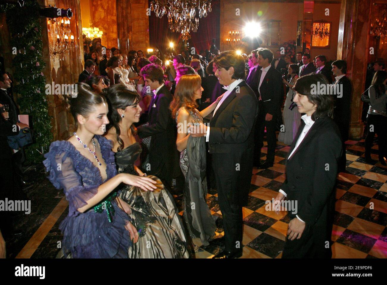 EXCLUSIVE. NO TABLOIDS. Maud Brustlein from Swiss (wearing a Versace ...