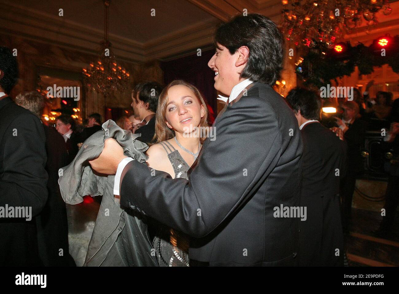 EXCLUSIVE. NO TABLOIDS. Maud Brustlein from Swiss (wearing a Versace ...