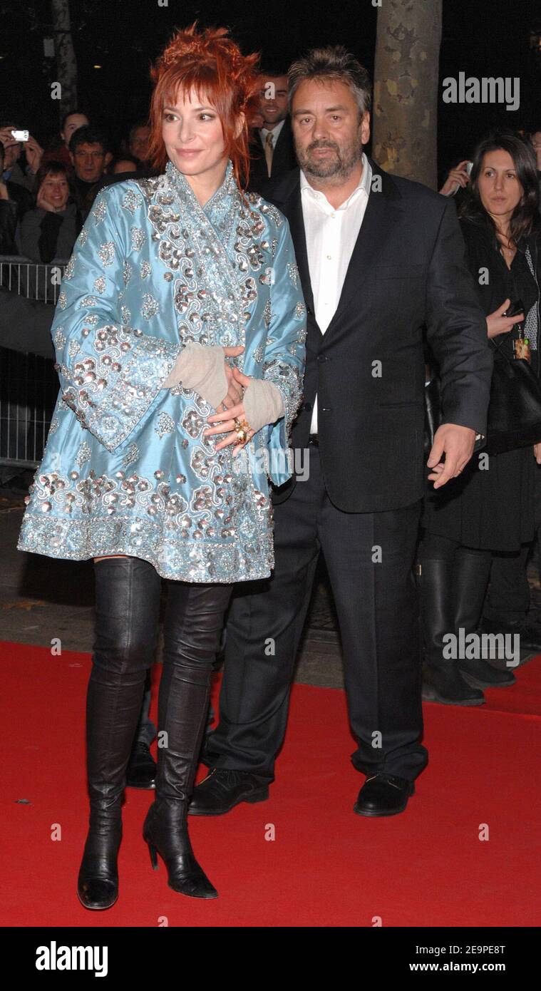 Director Luc Besson and singer Mylene Farmer pose together as they ...