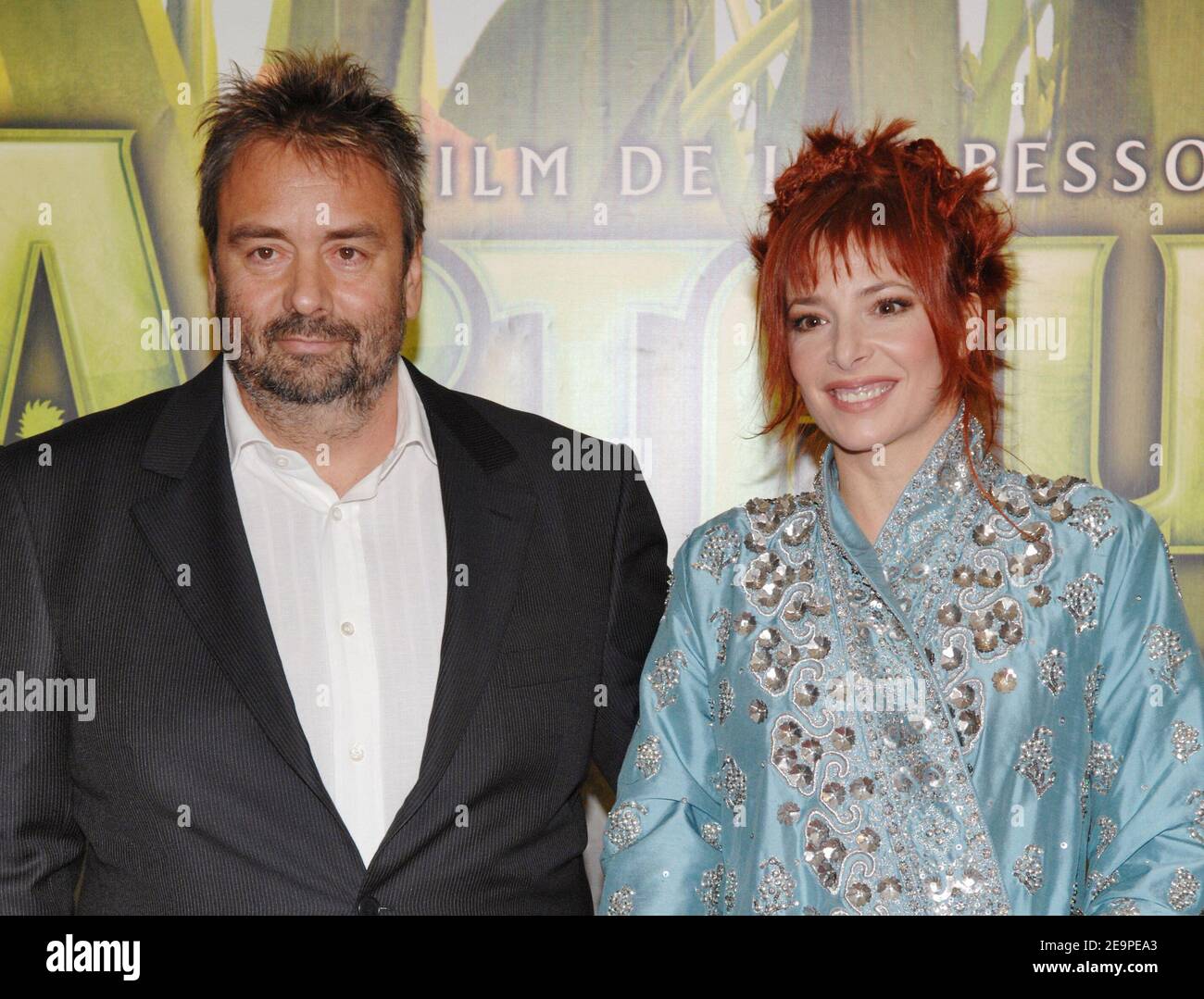 Director Luc Besson and singer Mylene Farmer pose together as they ...