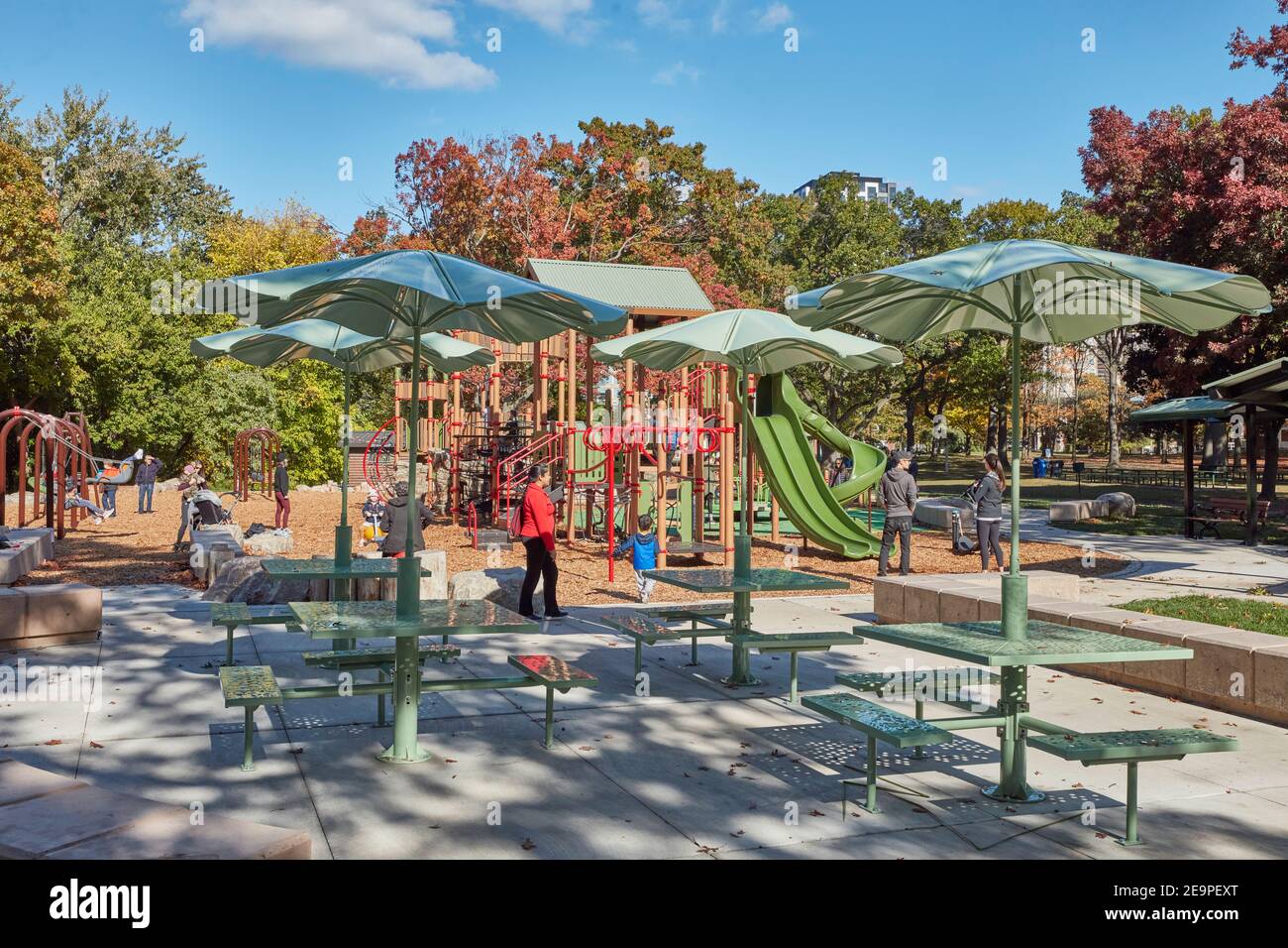 High Park waterplay and childrens playground Stock Photo - Alamy