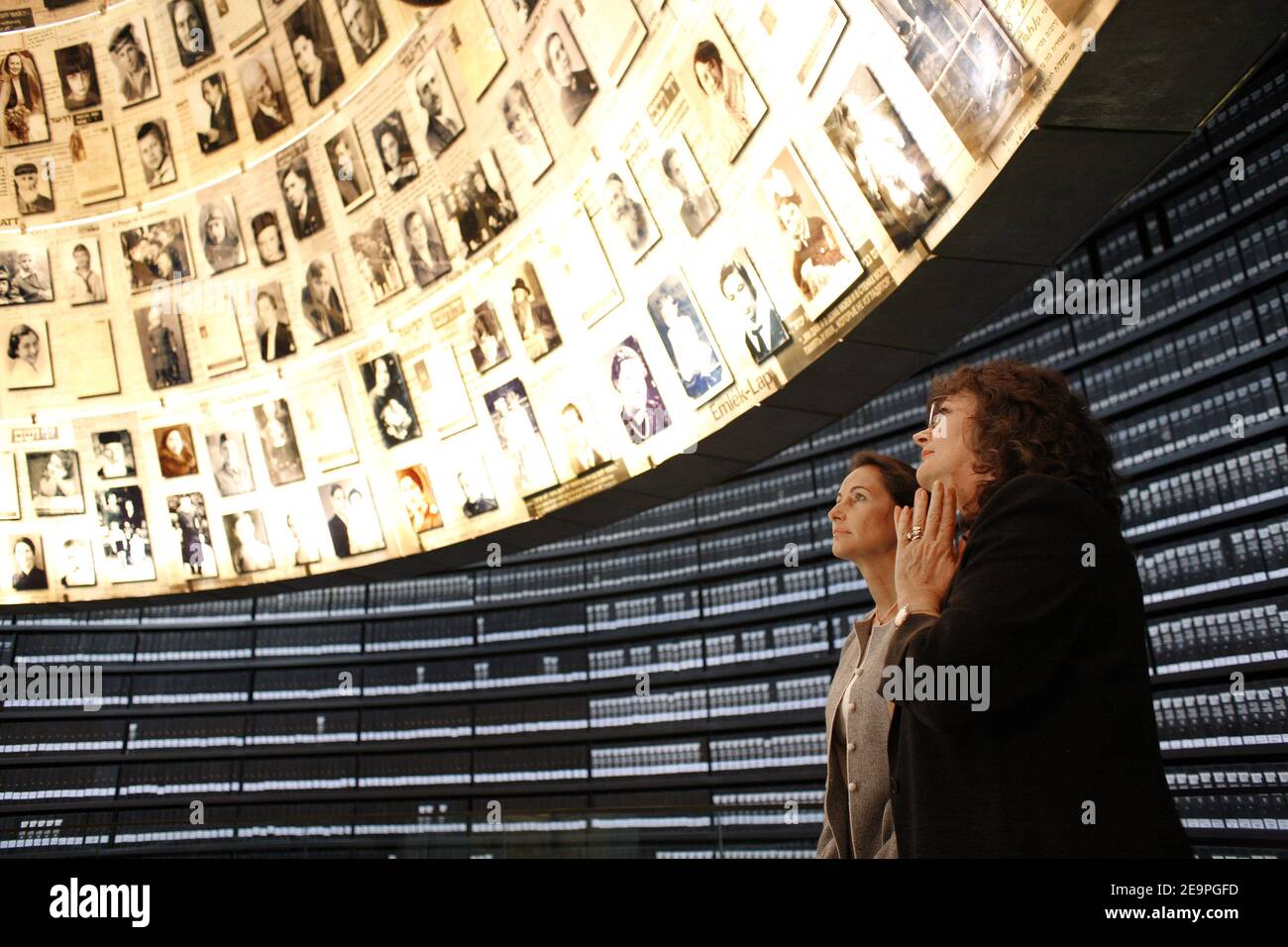 Segolene Royal tours the Hall of Names at the Yad Vashem Holocaust ...