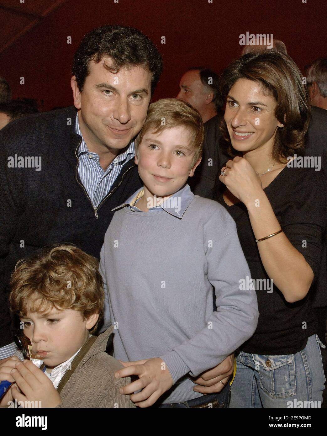 French TV presenter Pascal Bataille, his wife and their children attend ...