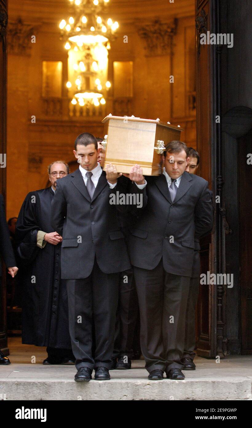 Funerals of French actress Claude Jade, held at the '0ratoire du Louvre ...
