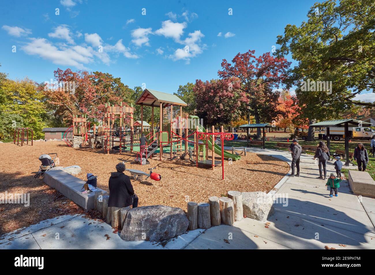 High Park waterplay and childrens playground Stock Photo - Alamy