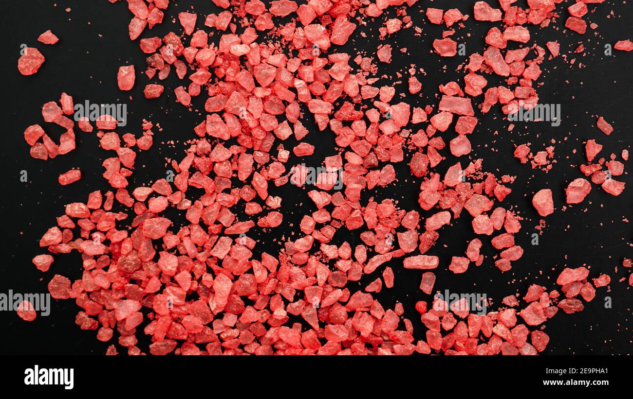 Salt isolated on a black background. A pile of red salt. Large ...