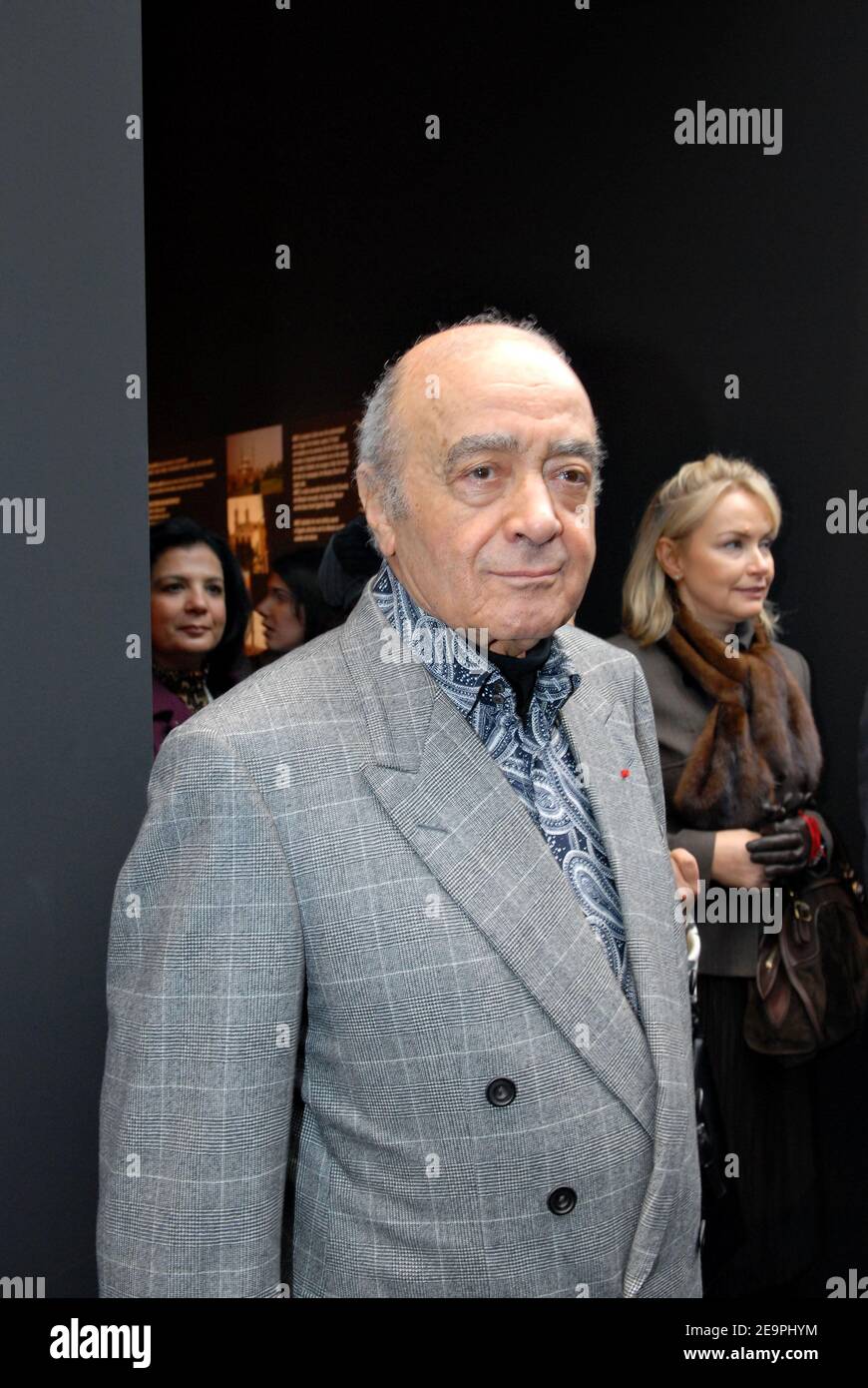 Egyptial businessman Mohammed Al Fayed at the opening of the exhibition ...