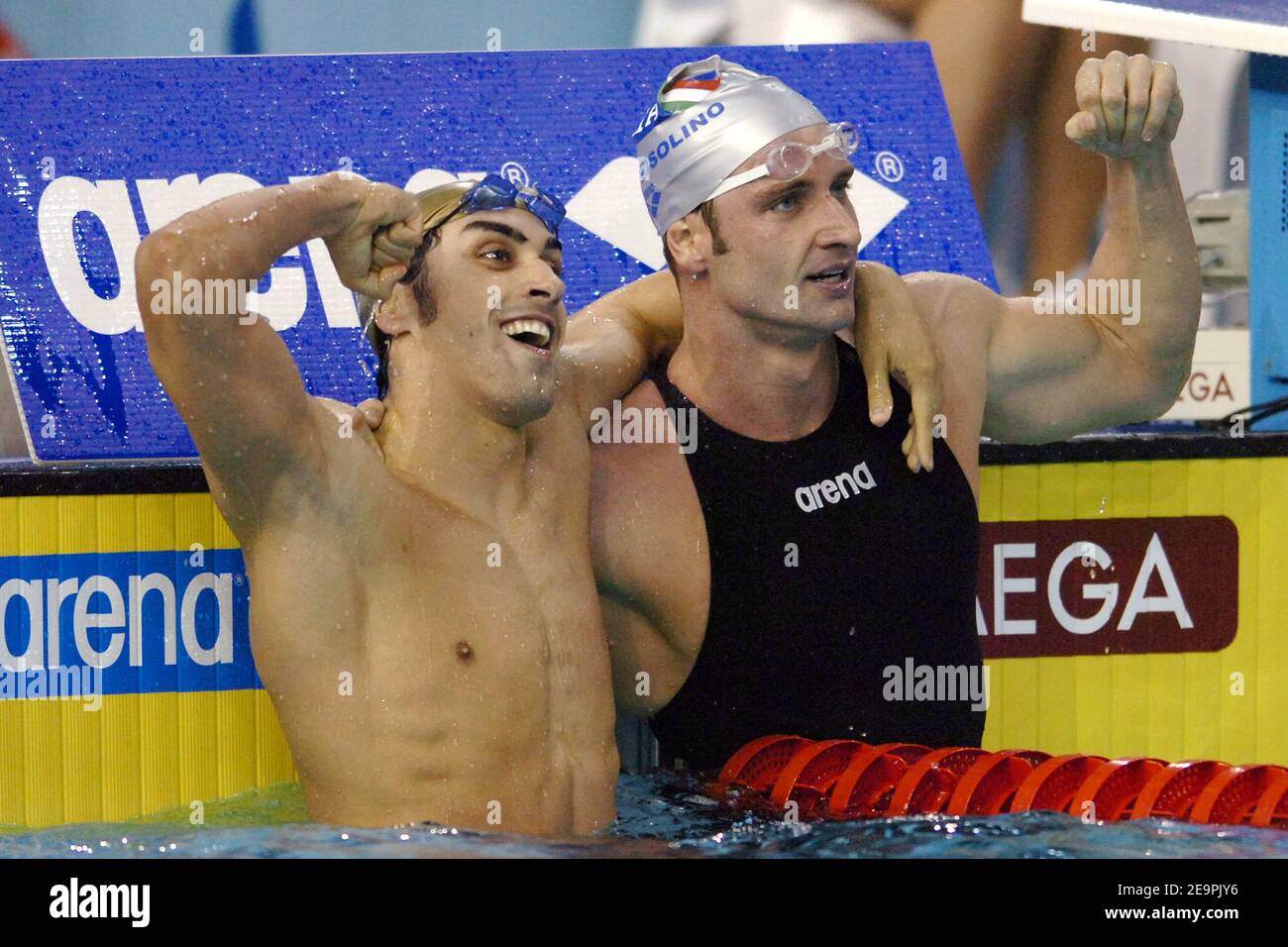 Italy's Filippo Magnini wins the gold medal and Italy's Massimiliano ...