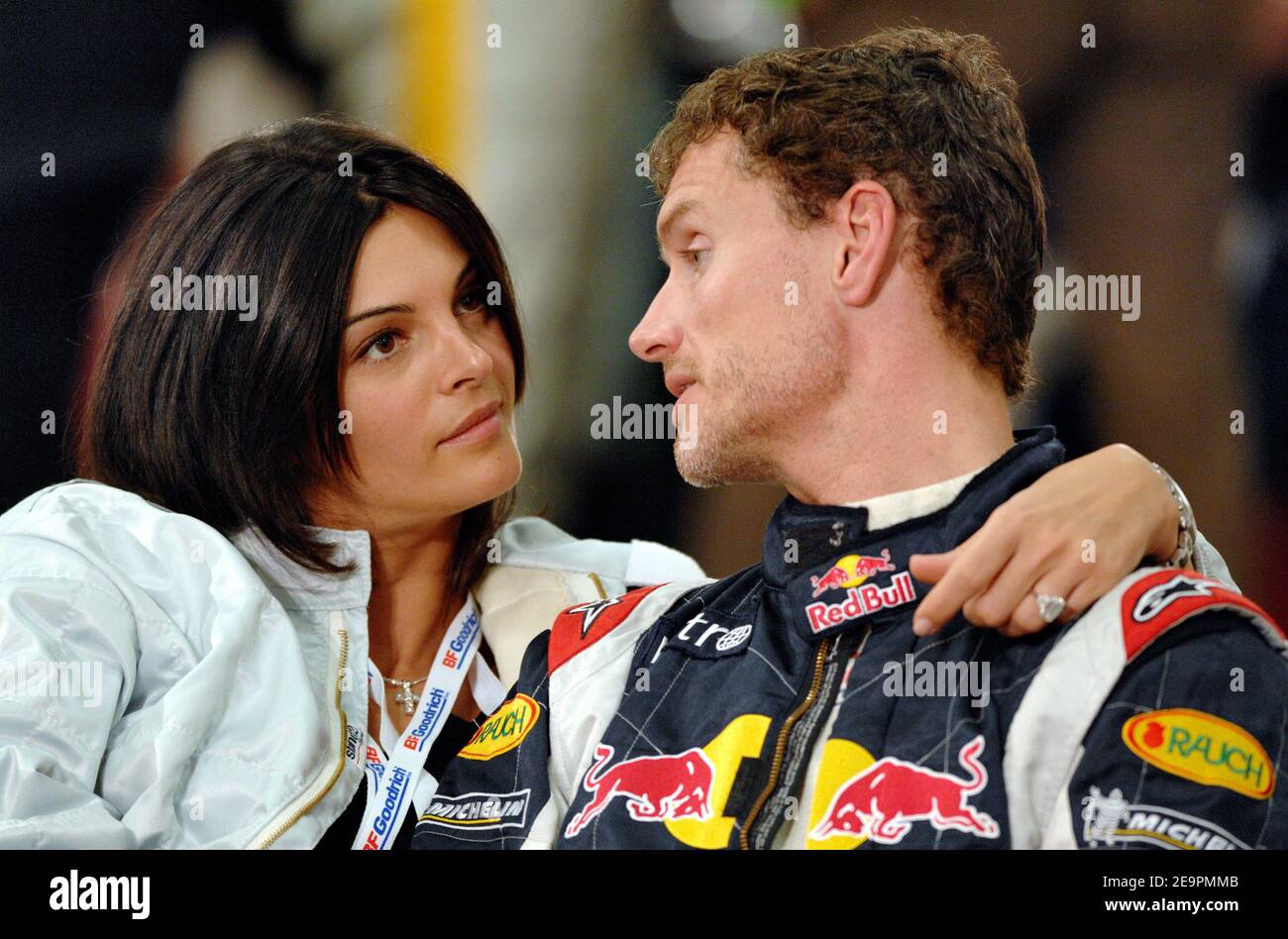 Scottish F1 driver David Coulthard and his wife Karen Minier chat in ...