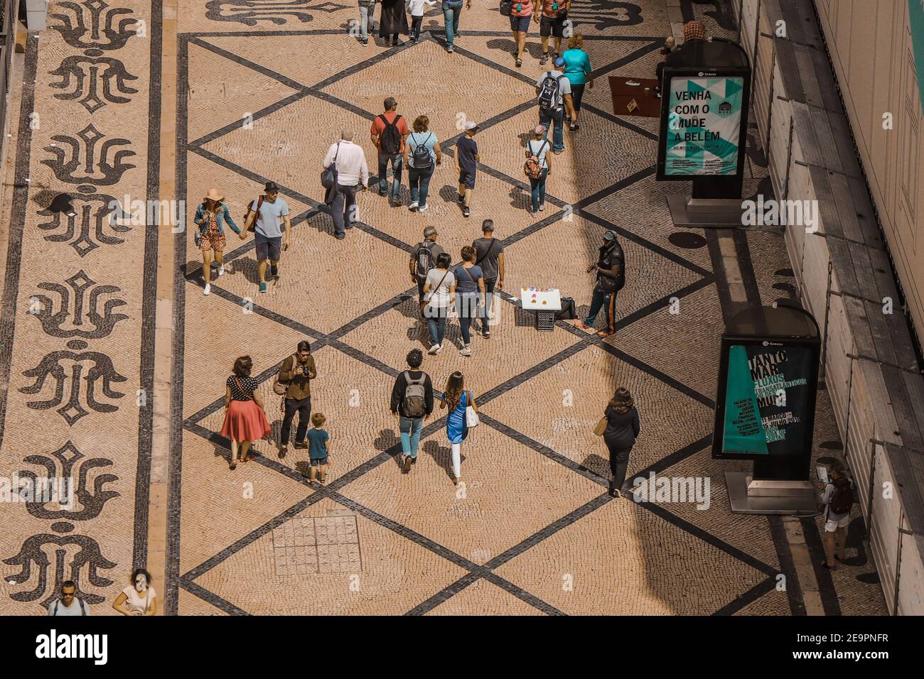 Aerial view from people walking in a street Stock Photo - Alamy