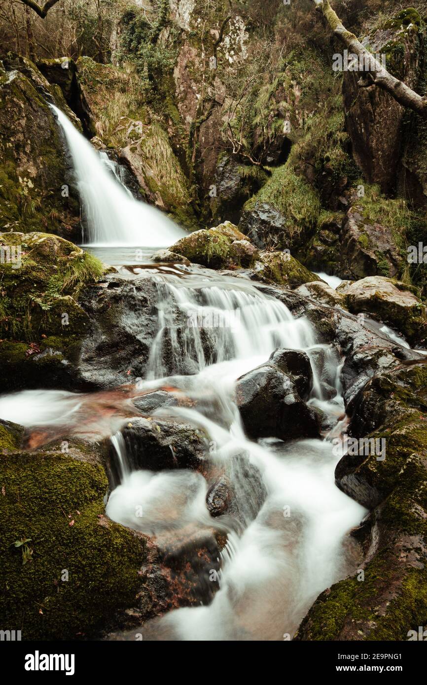 Waterfalls over rocks in a beautiful forest Stock Photo - Alamy