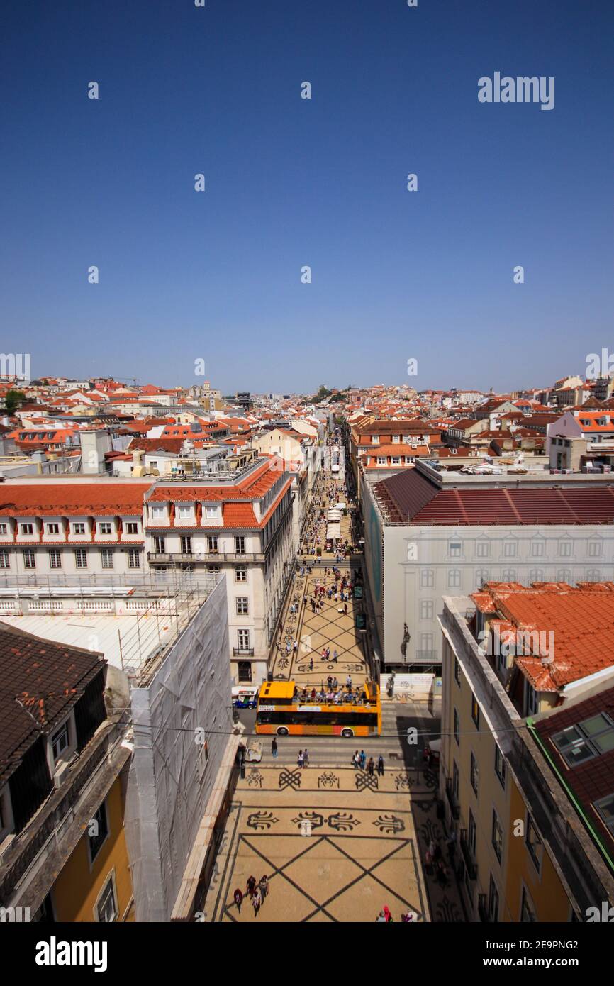 Aerial view from people walking in a street Stock Photo - Alamy