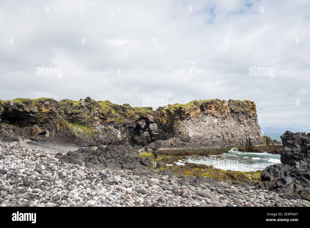 The old pier of port of Hellnar in Snaefellsnes Peninsula in Iceland ...