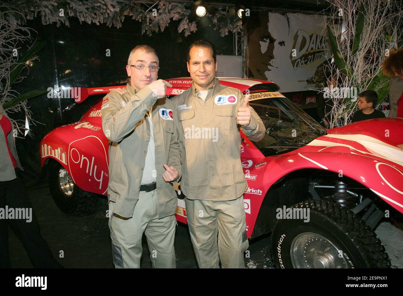French driver Simon Jean Joseph and his co-pilot attend the ...