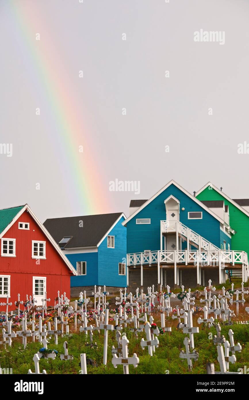 grave yard at small village in South Greenland Stock Photo - Alamy