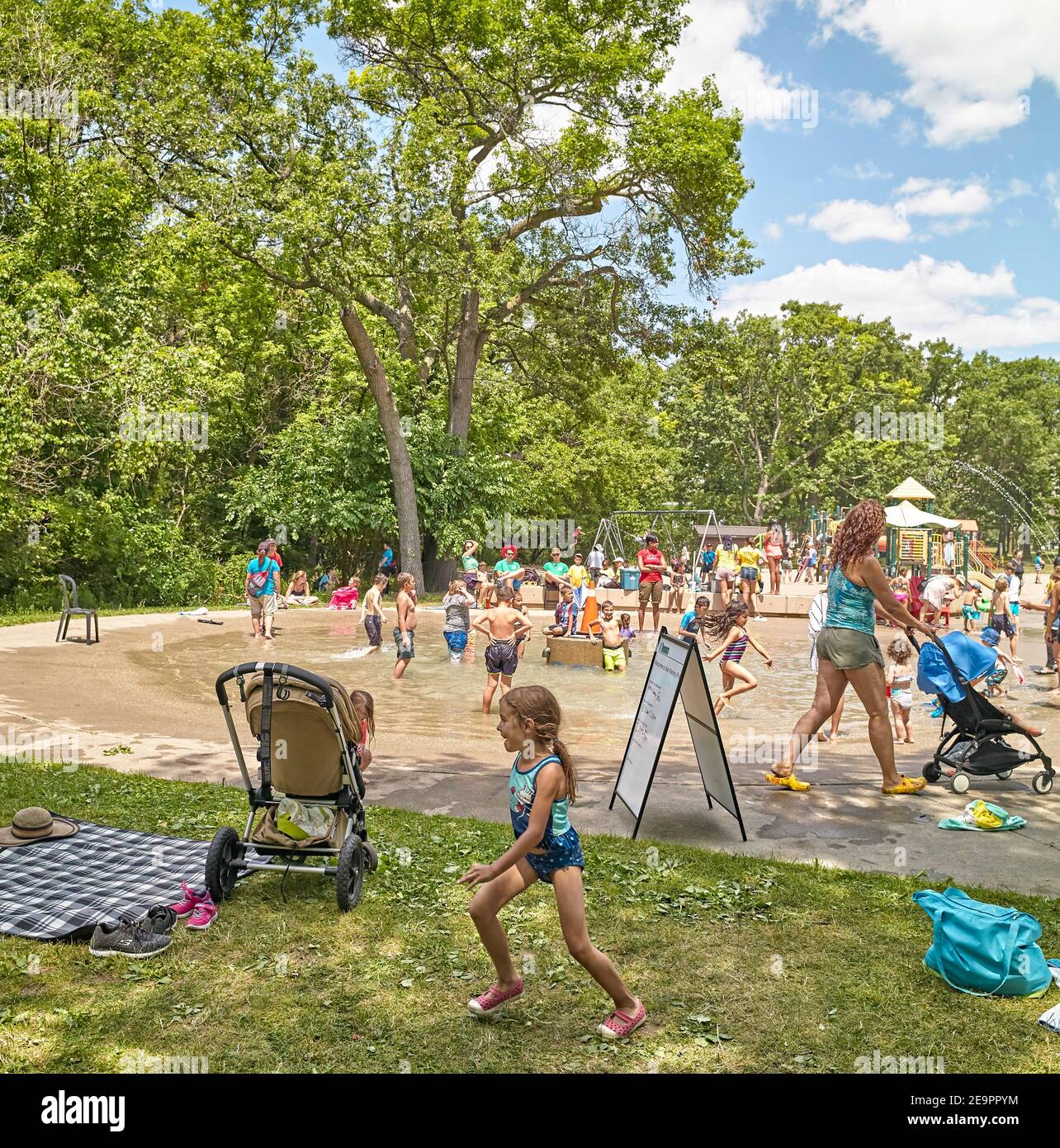High Park waterplay and childrens playground Stock Photo - Alamy