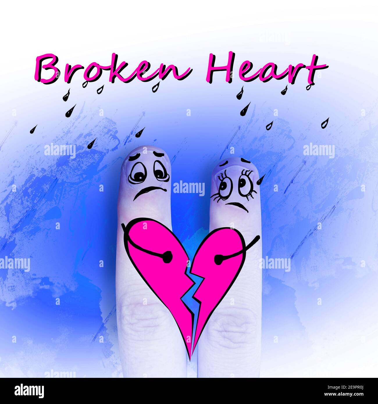 Heartbreak concept with broken heart. Separation and divorce. 3d ...