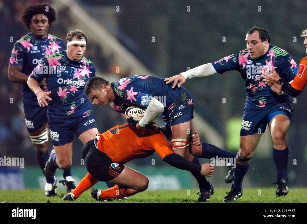 Stade Francais's Boela du Plooy, Pieter de Villiers and Rodrigo ...