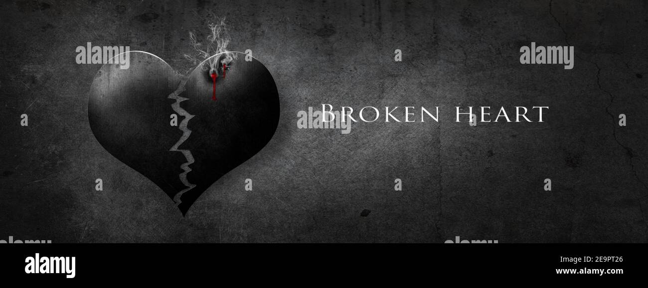 Heartbreak concept with broken heart. Separation and divorce Stock ...
