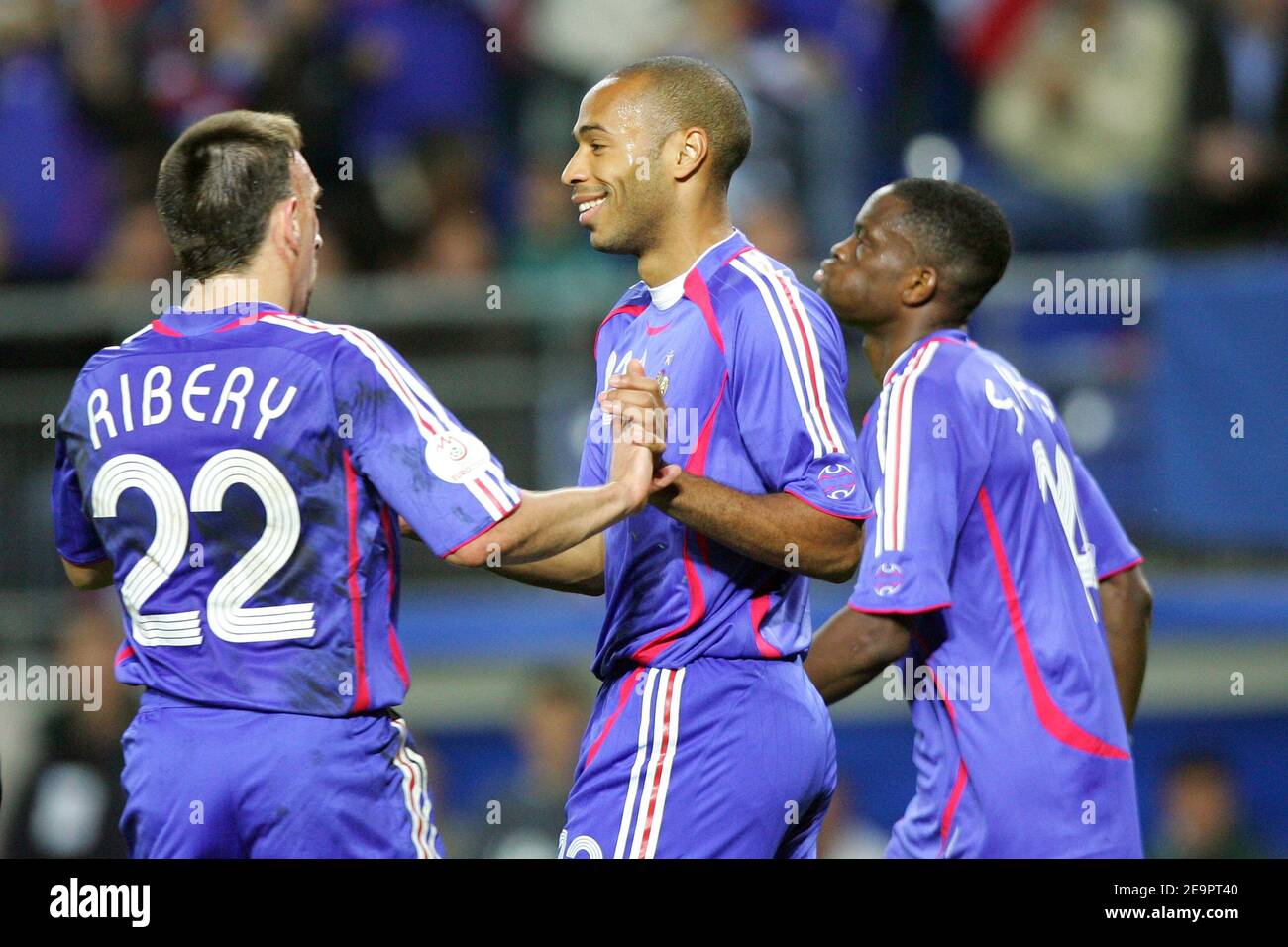 France's Franck Ribery, Thierry Henry and Louis Saha during 2008 UEFA ...