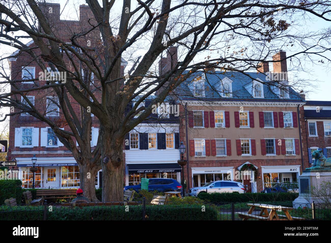 PRINCETON, NJ -16 NOV 2020- View of Palmer Square, a landmark square in ...