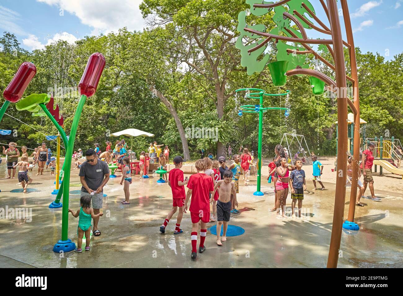 High Park waterplay and childrens playground Stock Photo - Alamy
