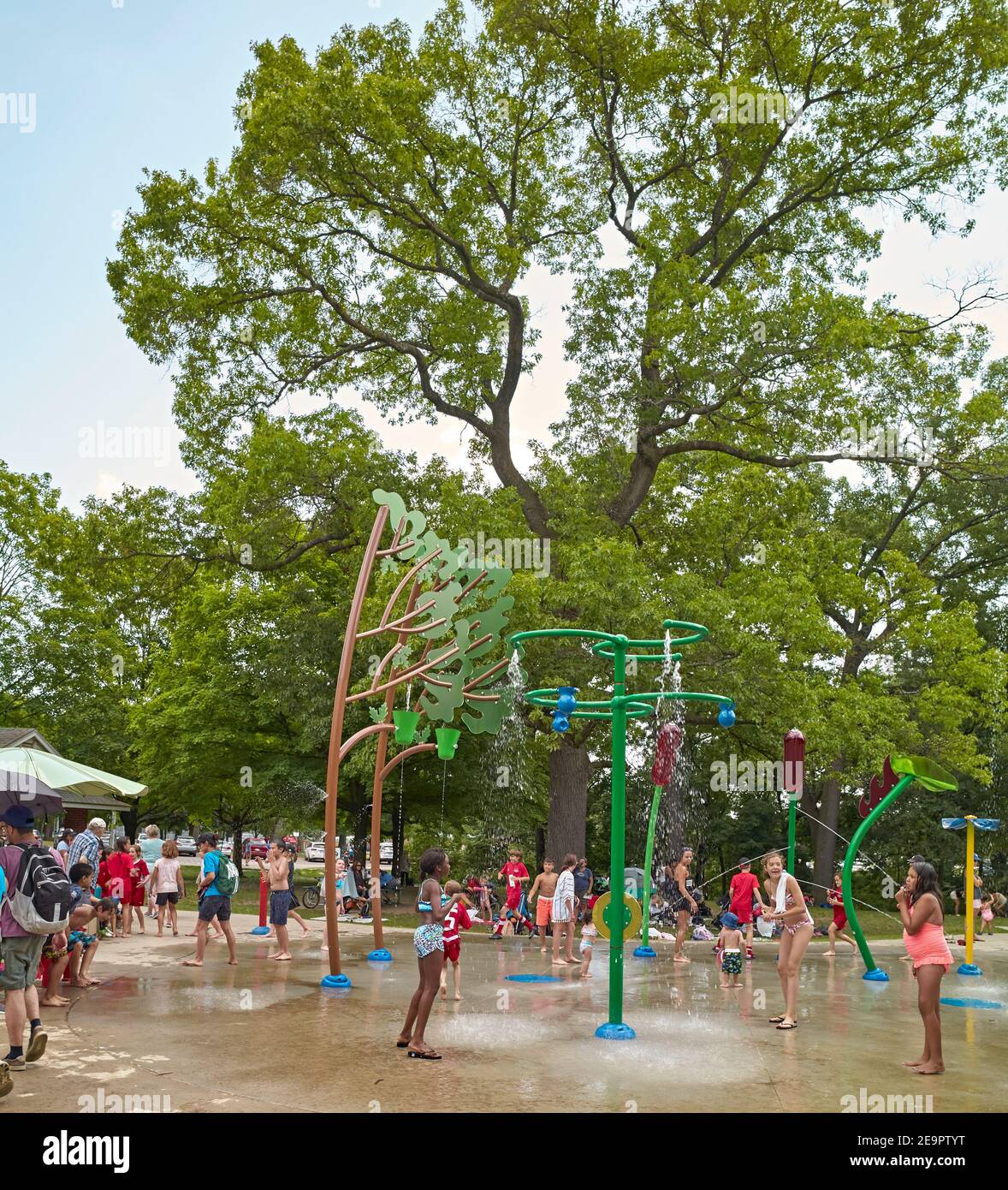 High Park waterplay and childrens playground Stock Photo - Alamy