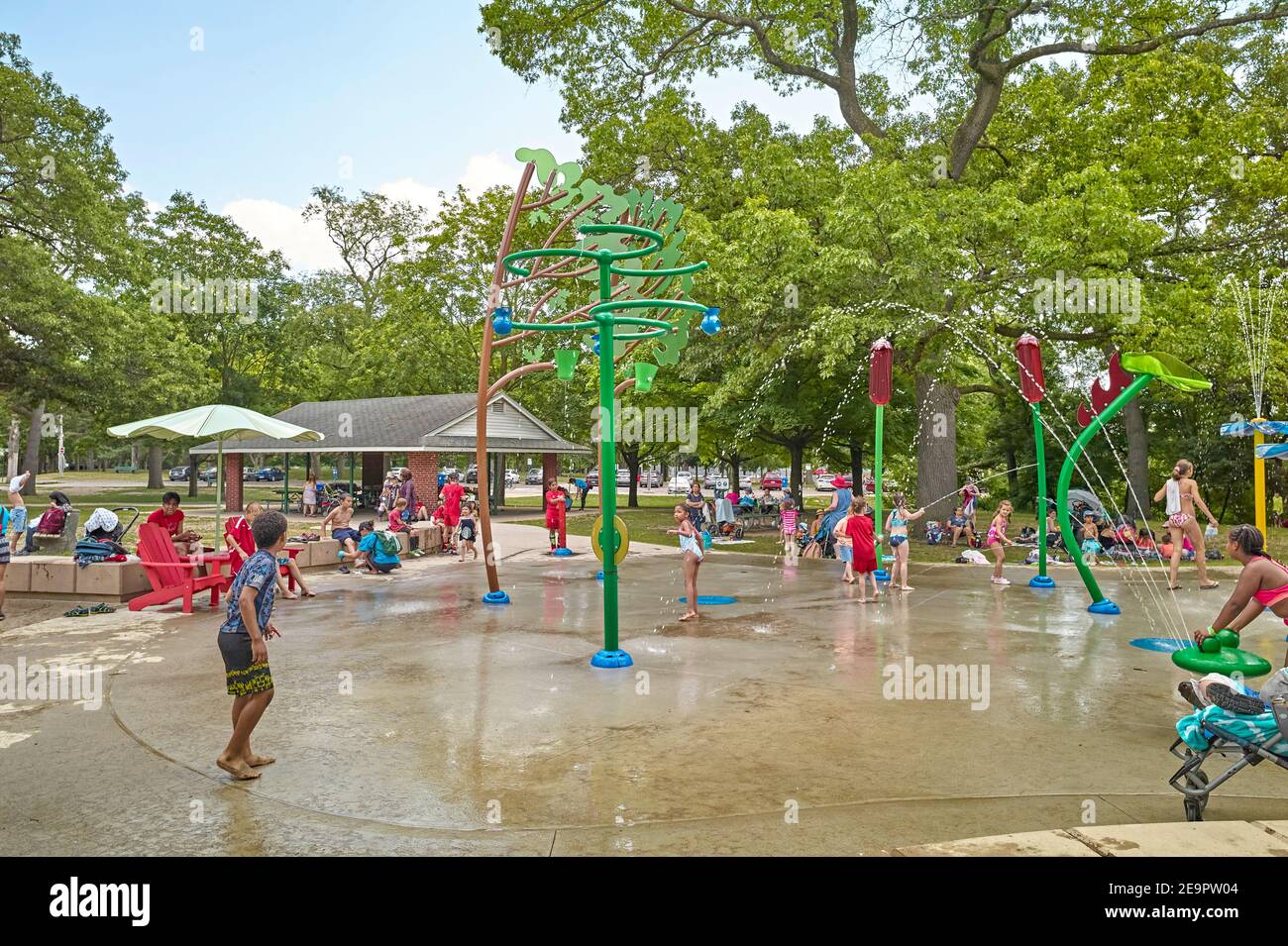 High Park waterplay and childrens playground Stock Photo - Alamy