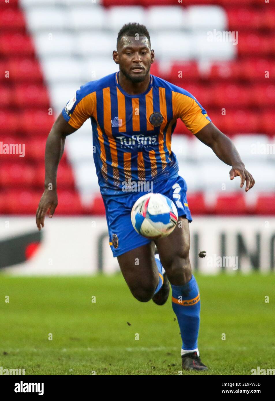 Aaron Pierre of Shrewsbury Town - Sunderland v Shrewsbury Town, Sky Bet ...