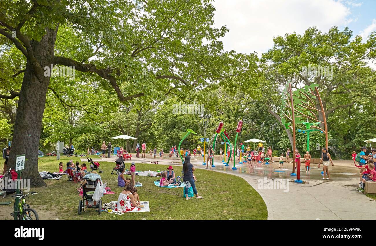 High Park waterplay and childrens playground Stock Photo - Alamy