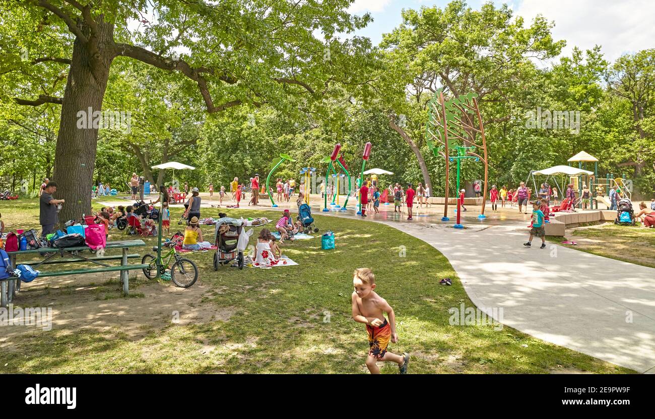 High Park waterplay and childrens playground Stock Photo - Alamy