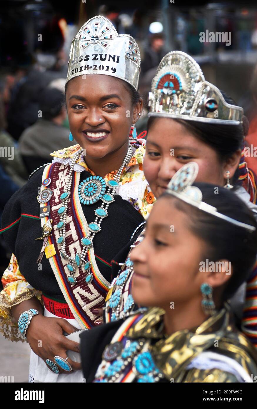 Members of a Native-American dance group from Zuni Pueblo in New Mexico ...