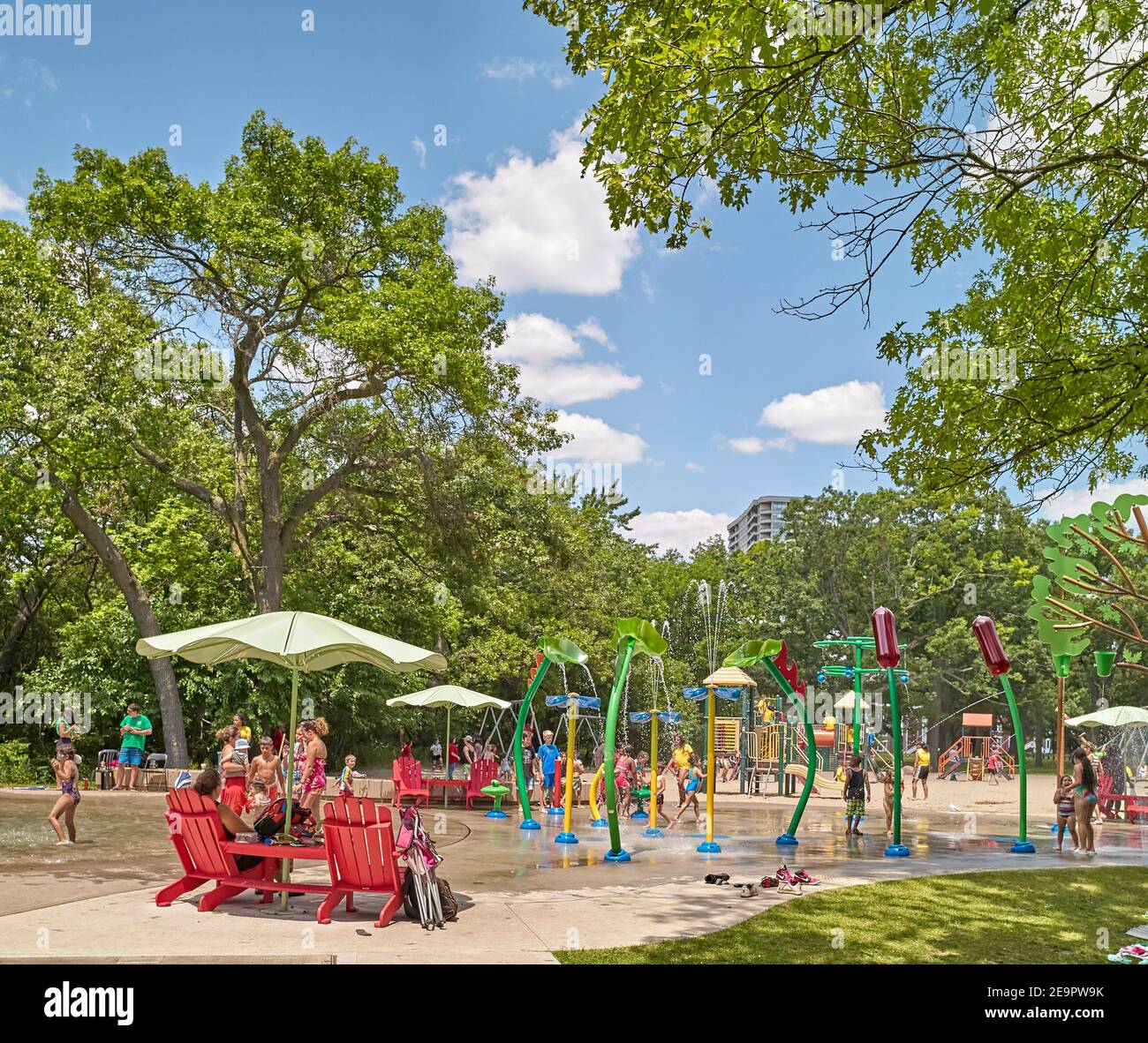 High Park waterplay and childrens playground Stock Photo - Alamy