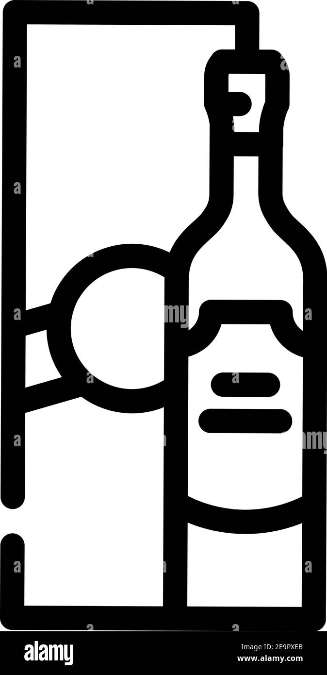 alcoholic drink bottle and package line icon vector illustration Stock ...