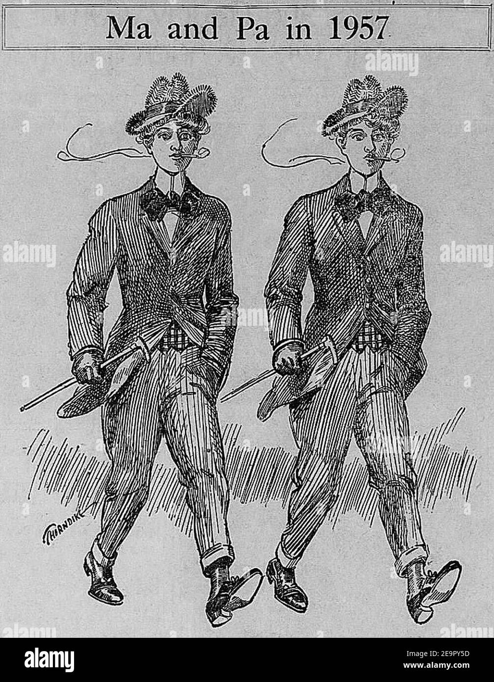 Ma and Pa in 1957 (Thorndike cartoon Stock Photo - Alamy